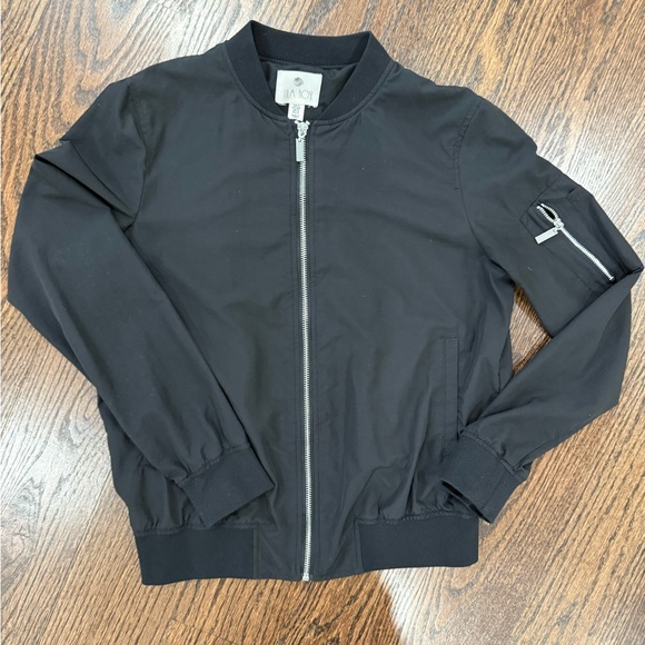 Lila Rose | Jackets & Coats | Lila Rose Black Bomber Jacket With Ribbed ...